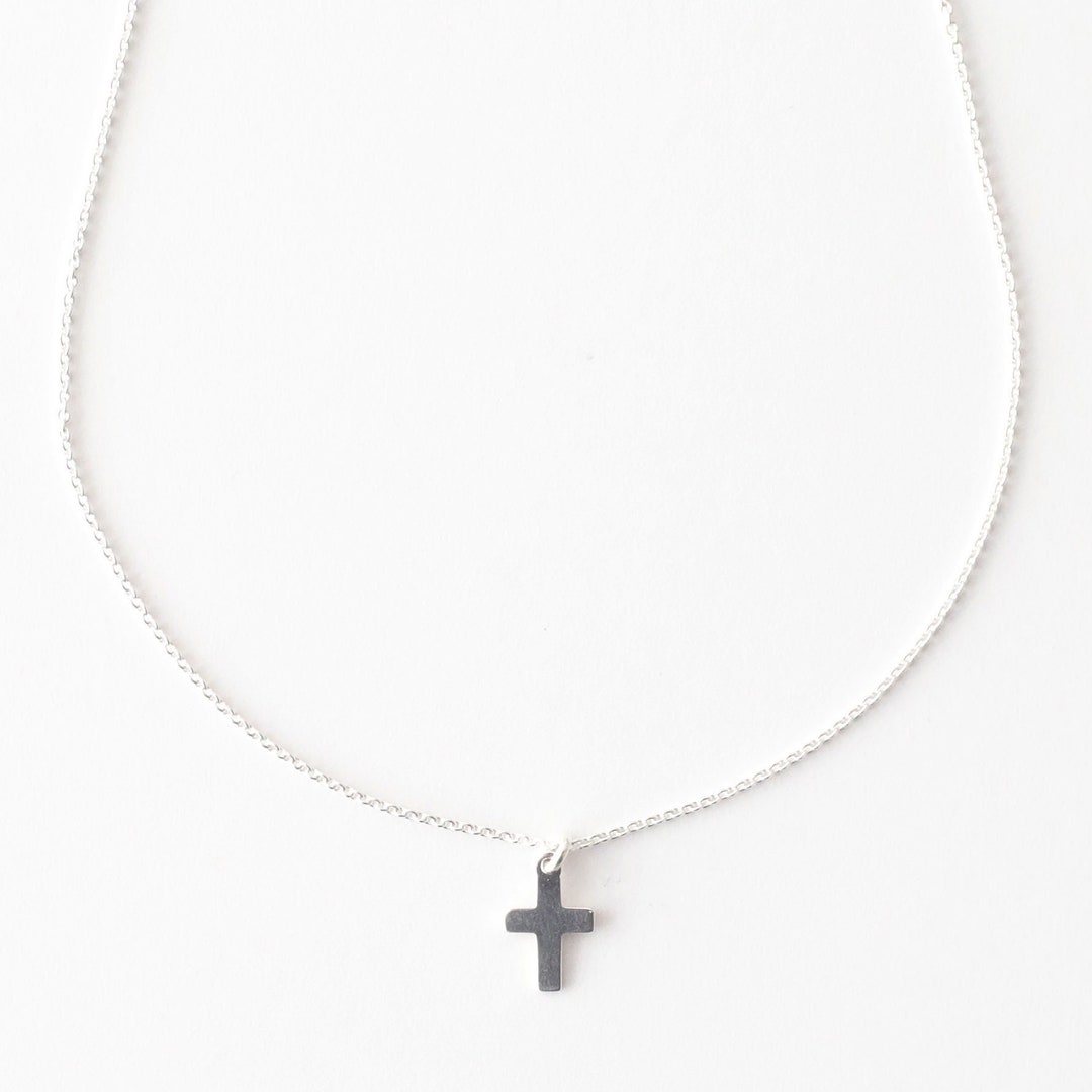 Children's Necklace - SMALL CROSS, Silver, Filigree Chain, Special Gift ...