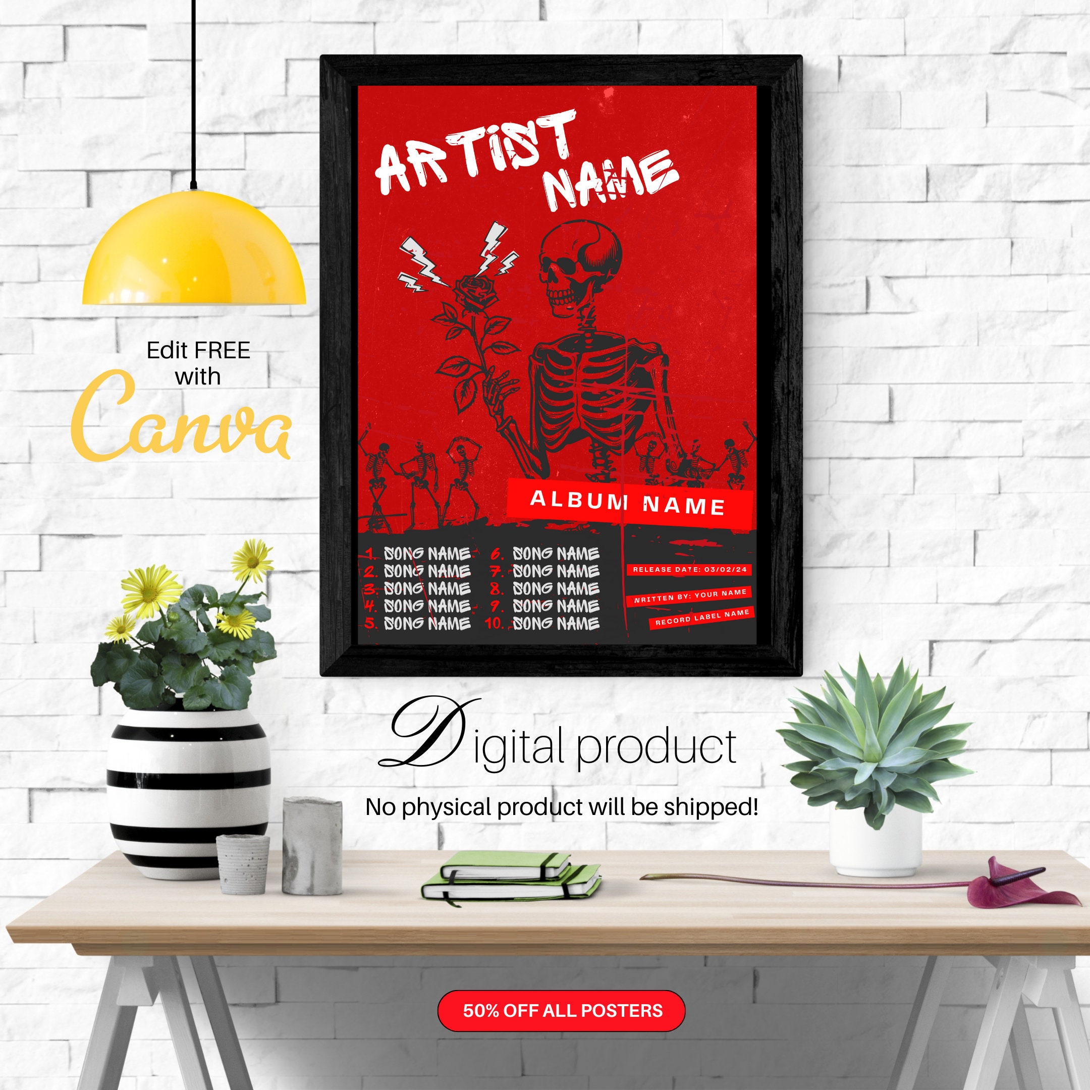 Rock Your Walls With a Customizable Canva Poster: Punk Rock Vibes ...
