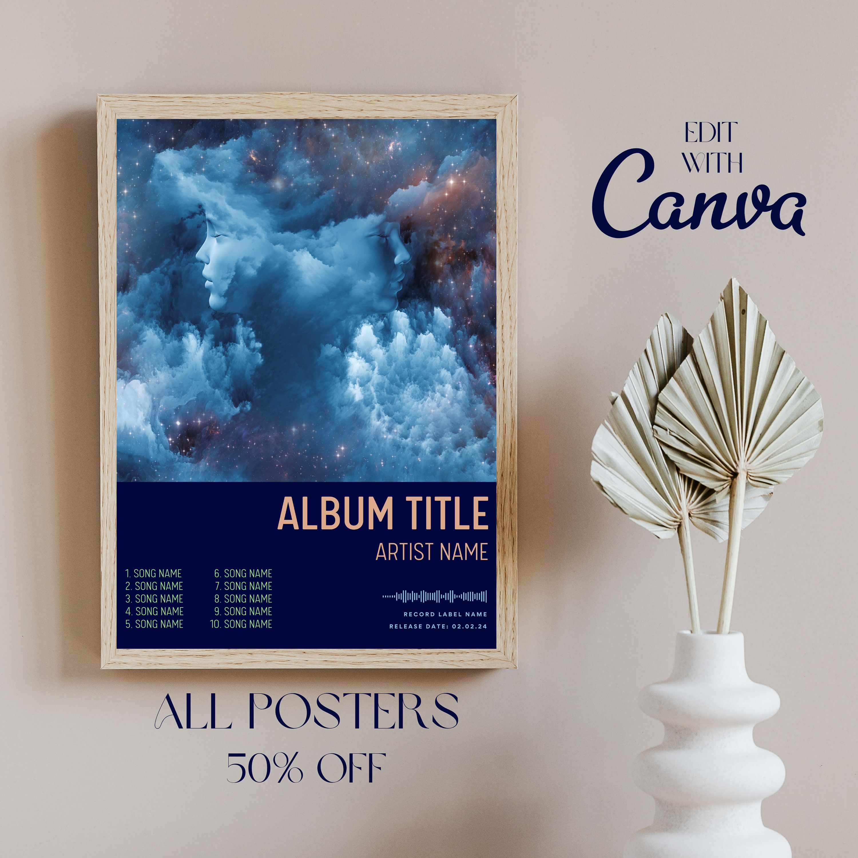 Personalized Canva Album Art Poster for Music Lovers - Etsy