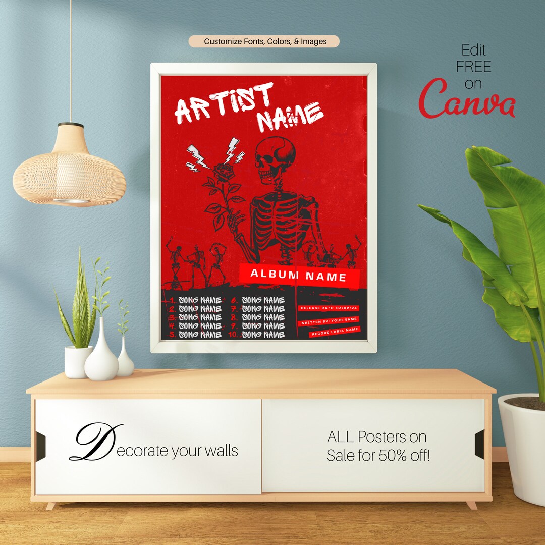 Rock Your Walls With a Customizable Canva Poster: Punk Rock Vibes ...