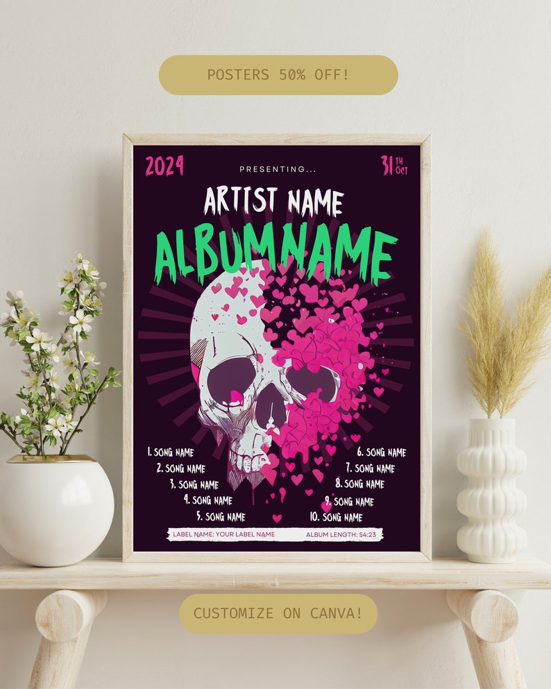 Personalized Canva Album Art Poster for Music Lovers or Fathers ...