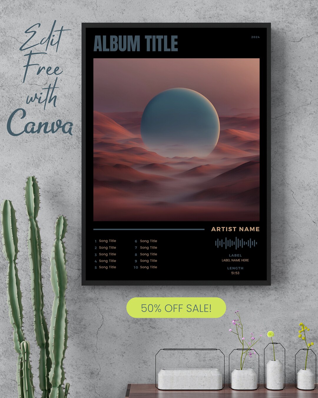 Harmony in Design: Personalized Canva Album Art Poster for Musical ...