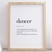 Dancer Definition Printable Wall Art, Dance School Art, Dancing Print ...