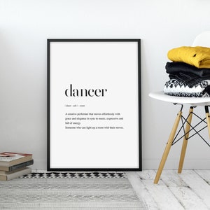 Dancer Definition Printable Wall Art, Dance School Art, Dancing Print ...