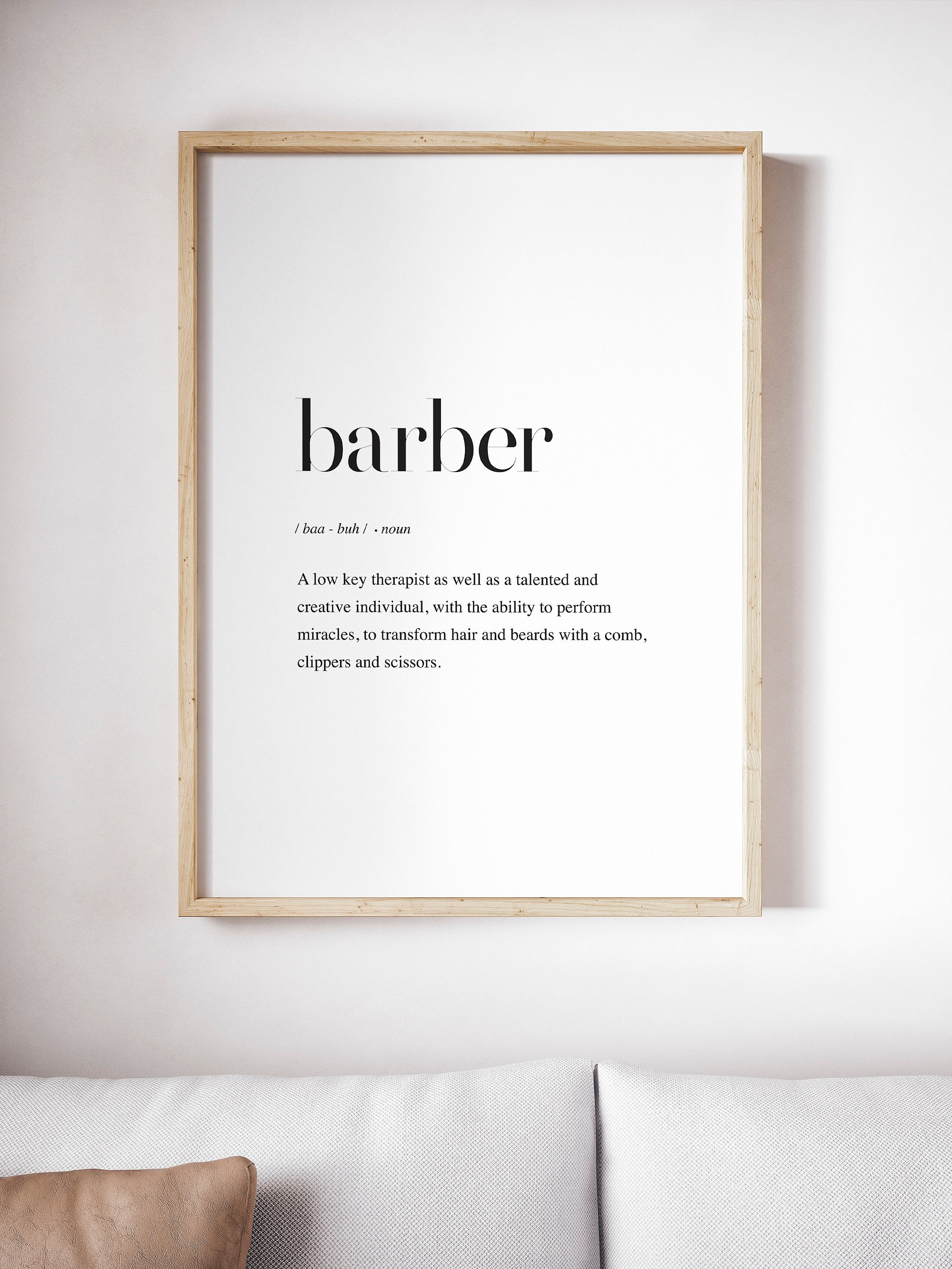 Barber Definition Printable Wall Art, Barber Quote Print, Hairdresser ...
