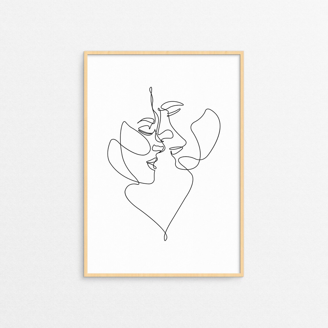 Love Art One Line Art, Sweet Couple Printable, Faces Sketch, Minimal ...