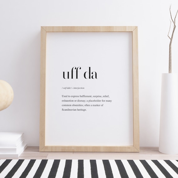 Uff Da Definition Print Scandinavian Nordic Home Wall Art - Etsy