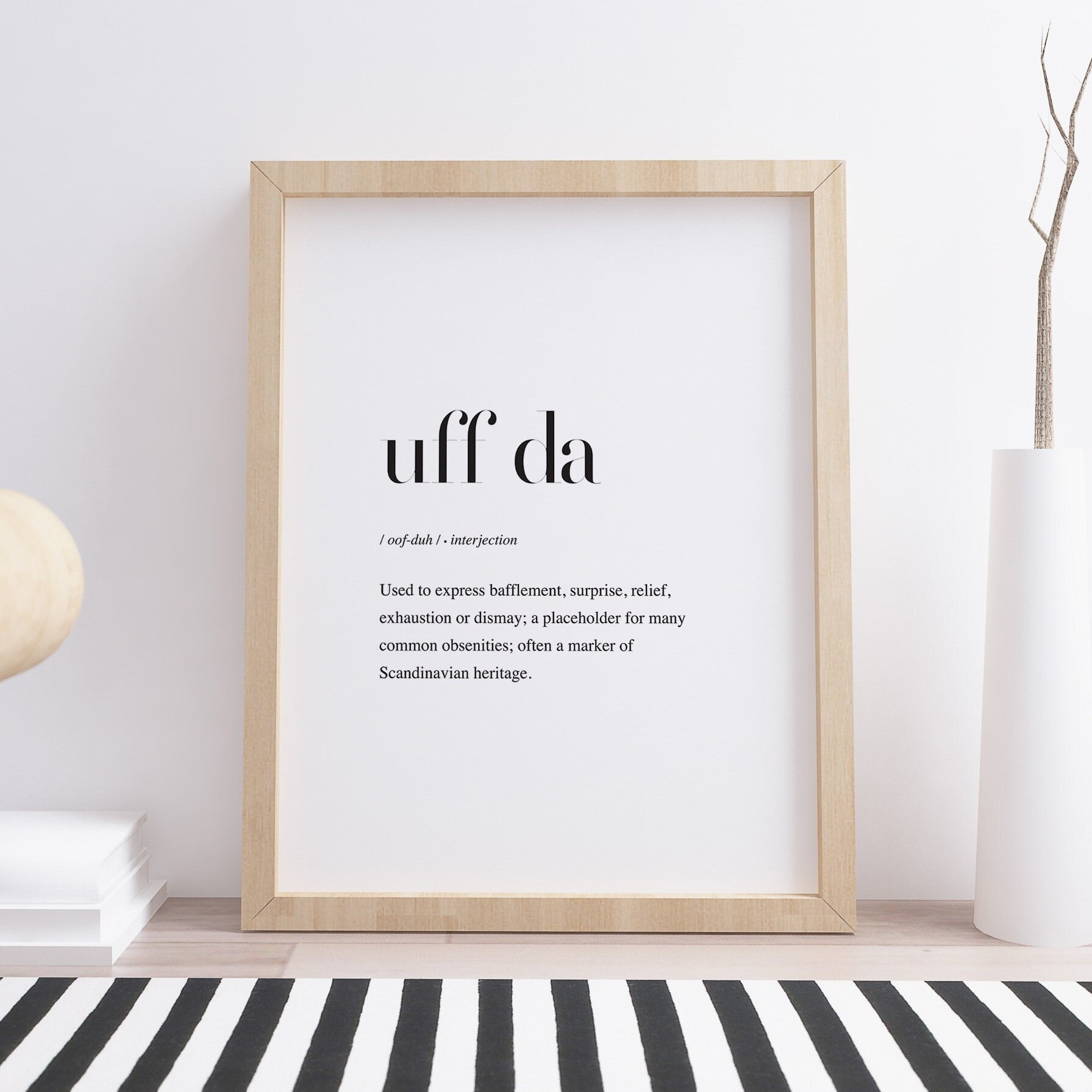 Uff Da Definition Print, Scandinavian Nordic Home Wall Art, Dictionary ...