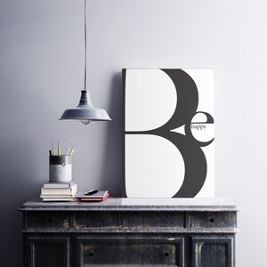 Be Happy Print, Printable Poster, Typography Print, Printable Quote ...