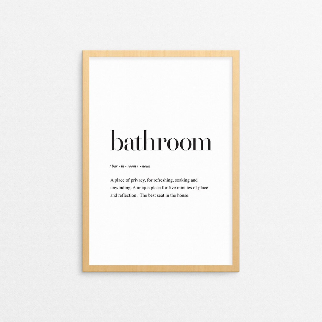 Bathroom Definition Printable Wall Art, Bathroom Quote, Home Bath Wall ...