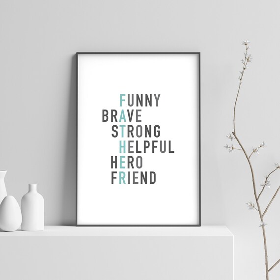 Father Acronym Printable Art Father Print Wall Art Father | Etsy