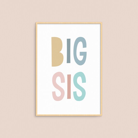 Big Sister Print Big Sis Printable Girl Nursery Wall Art - Etsy