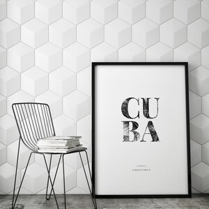 Cuba Poster Print - Cuba Art Print, Cuba Island, Minimalist Travel ...