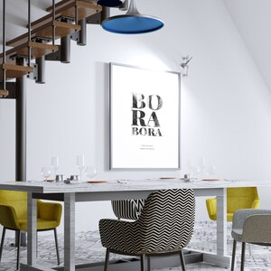 Bora Bora Poster Print - Art Print, Borabora Island, Minimalist Travel ...