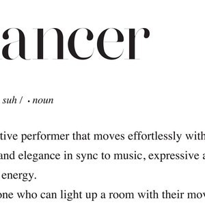 Dancer Definition Printable Wall Art, Dance School Art, Dancing Print ...