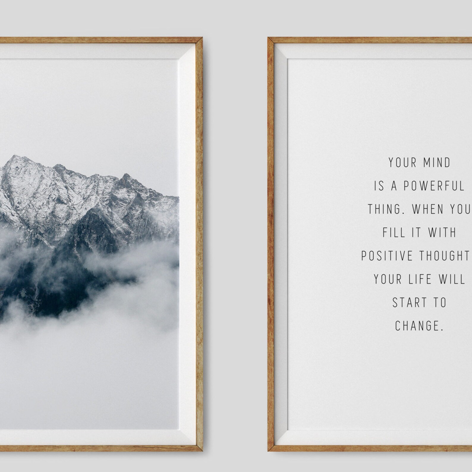 Set of 2 Prints, Mind Print, Wall Art,mountain Print,nature Print ...