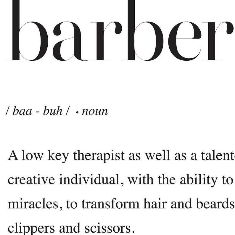 Barber Definition Printable Wall Art, Barber Quote Print, Hairdresser ...