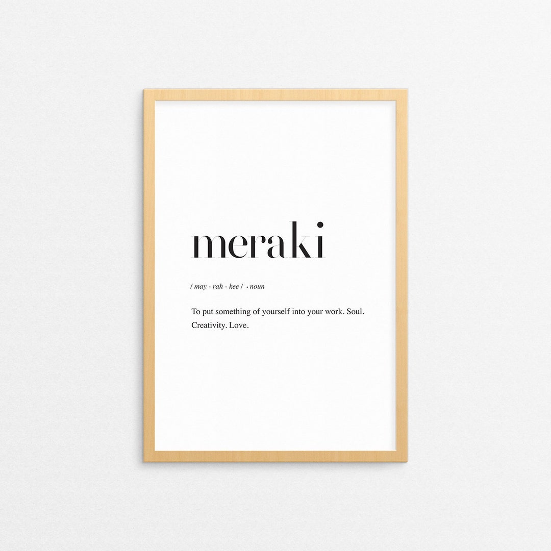 Meraki Definition Print, Greek Wall Art, Greek Word Definition, Greek ...