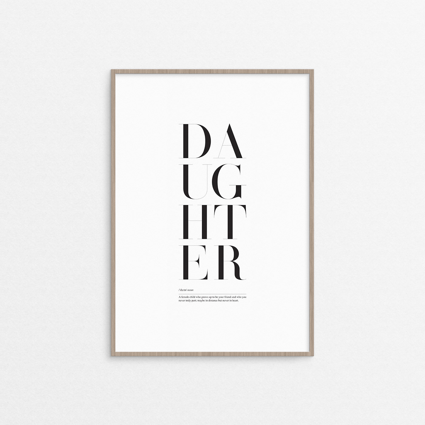 Daughter Definition Wall Print Wall Art One Word Meaning - Etsy