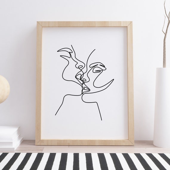 Kiss Face Simple Drawing