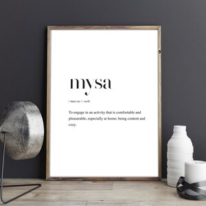 Mysa Definition Print, Swedish Scandinavian Nordic Typography Poster ...
