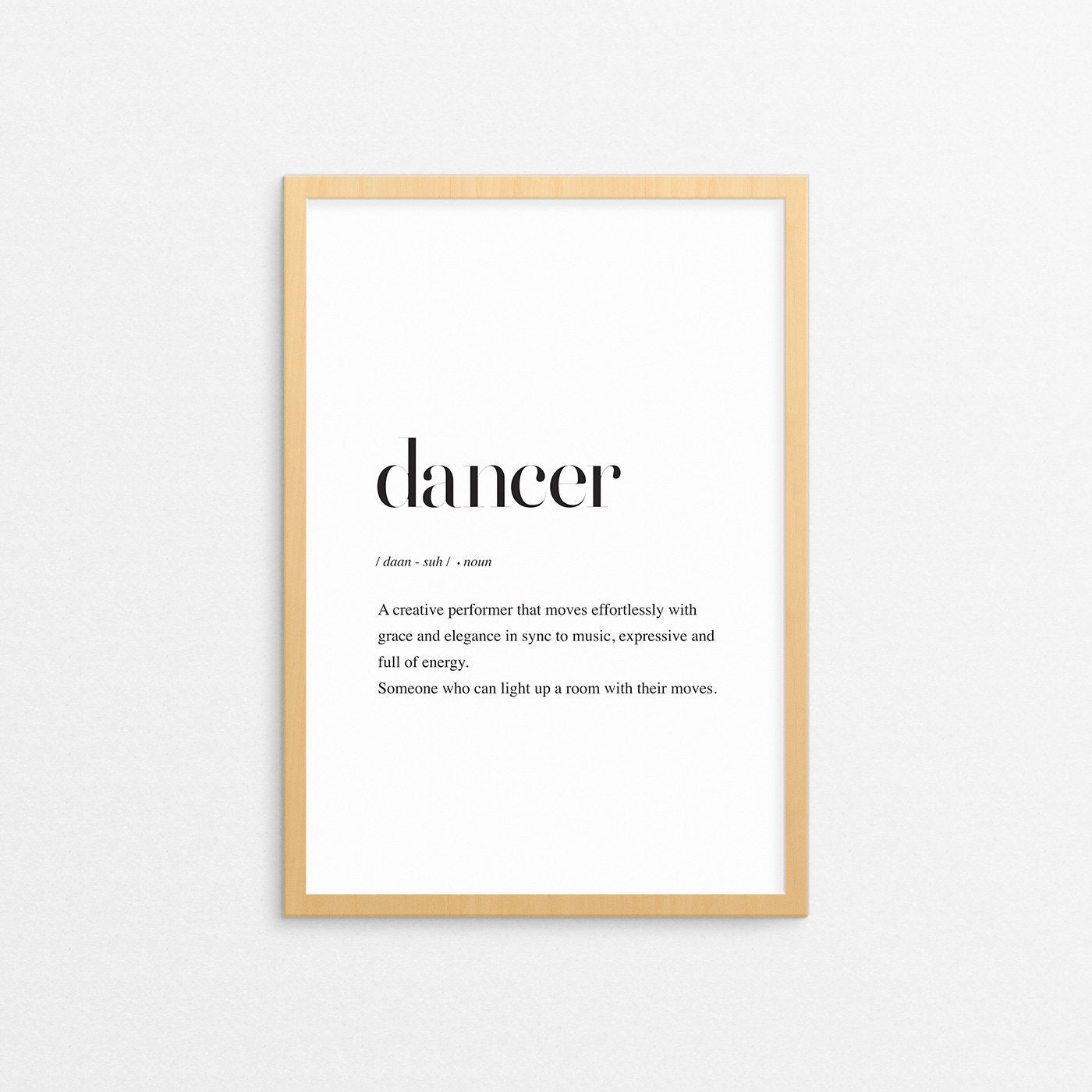 Dancer Definition Printable Wall Art, Dance School Art, Dancing Print ...
