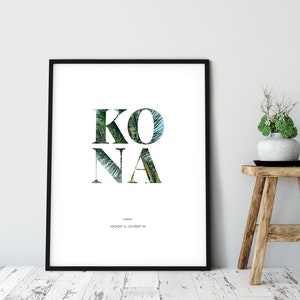 Kona Poster Print - Kona Hawaii Art Print in Color, Kona Island, Hawaii ...