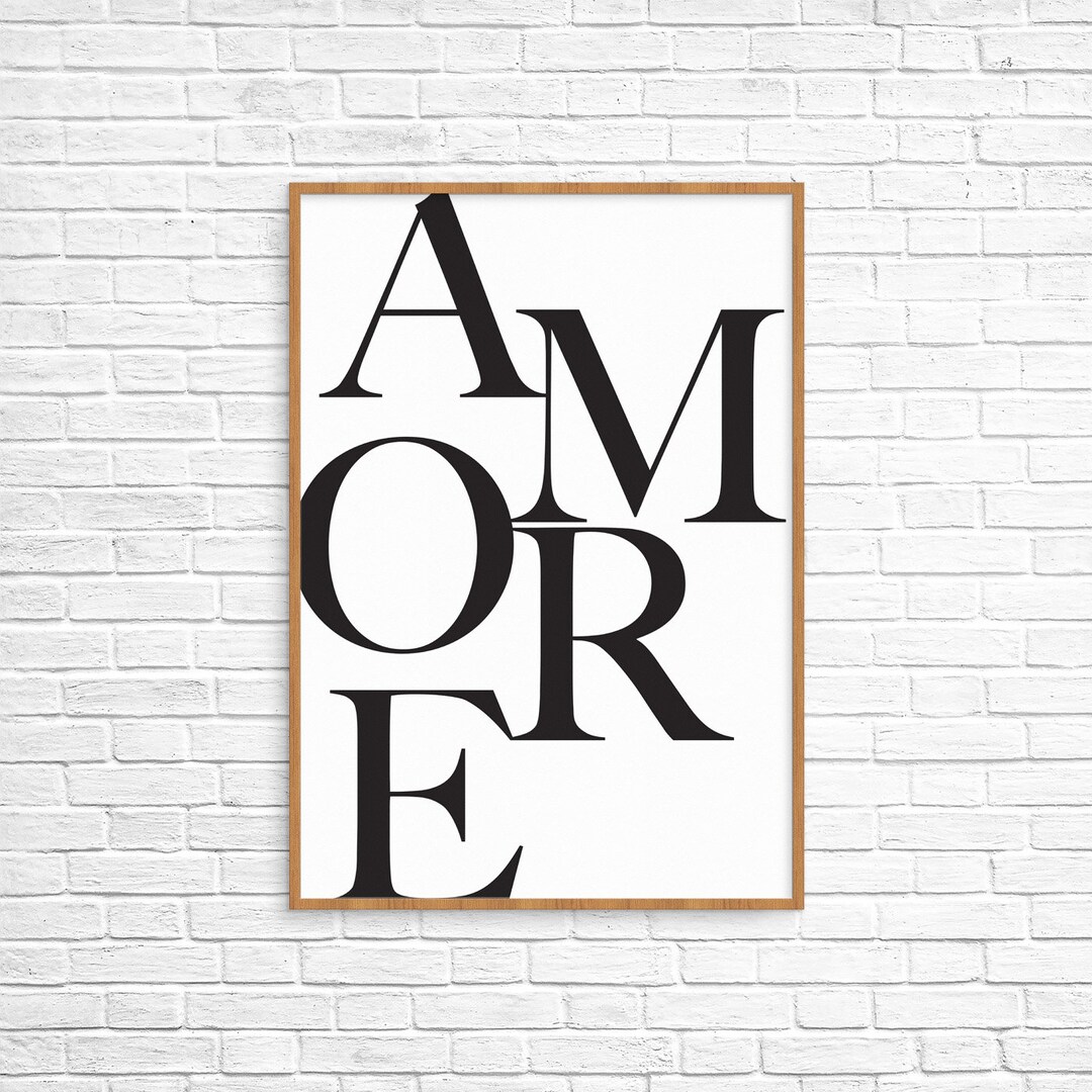 Amore Print, Printable Amore, Amore Wall Art, Amore Digital Print ...