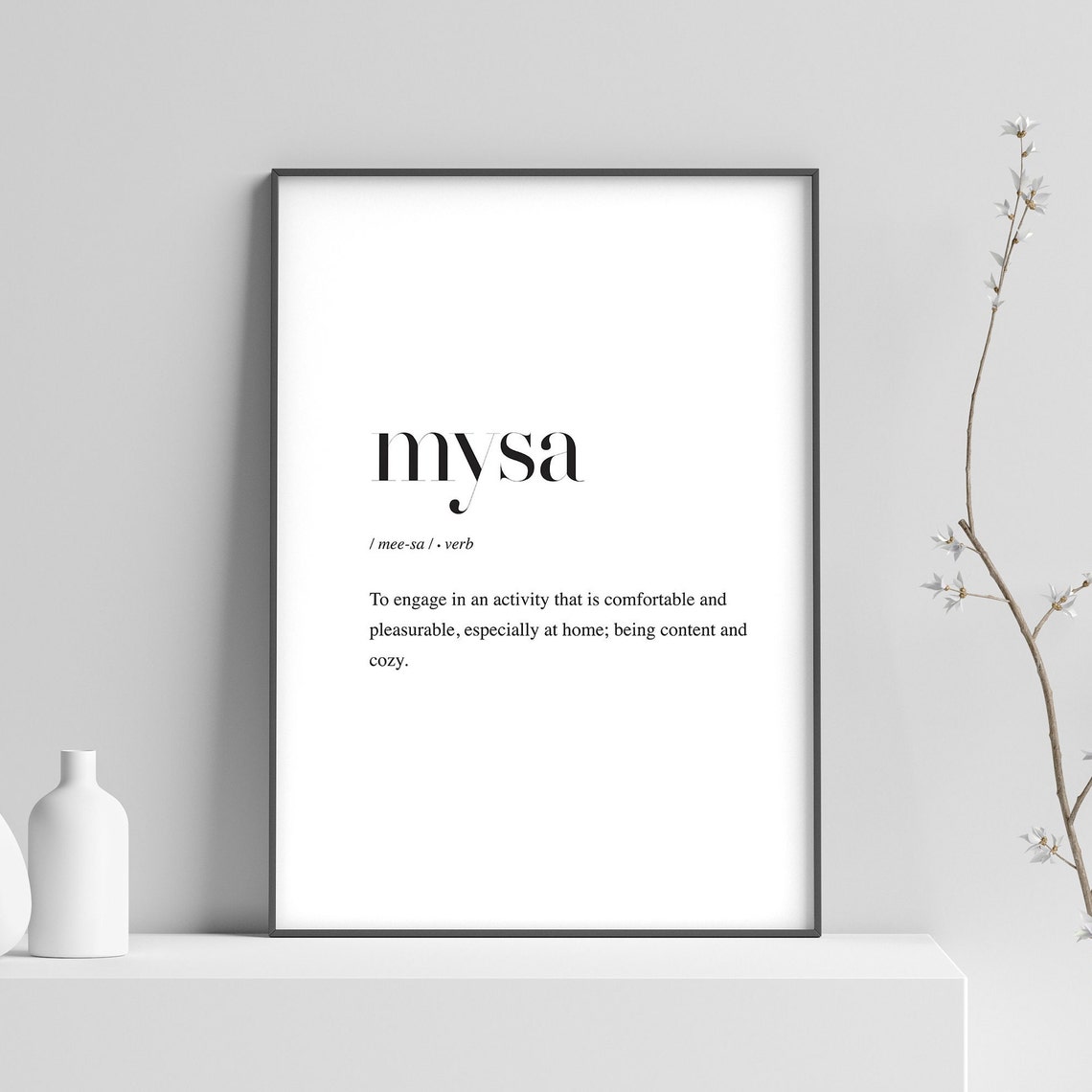 Mysa Definition Print, Swedish Scandinavian Nordic Typography Poster ...