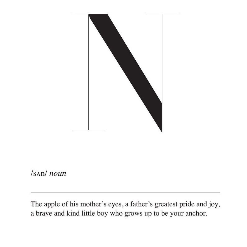 Son Definition Wall Print - Wall Art, One Word Meaning, Love Print, Son ...