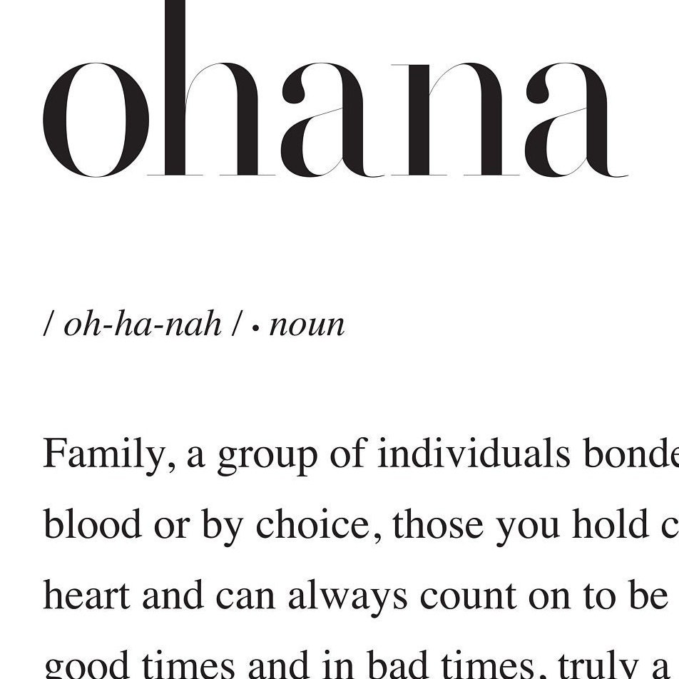 Ohana Definition Print Hawaiian Wall Art Family Definition - Etsy