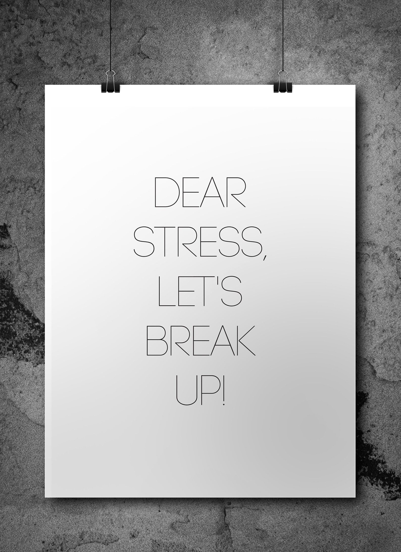 Dear Stress Lets Break up Printable Wall Art Inspirational - Etsy UK