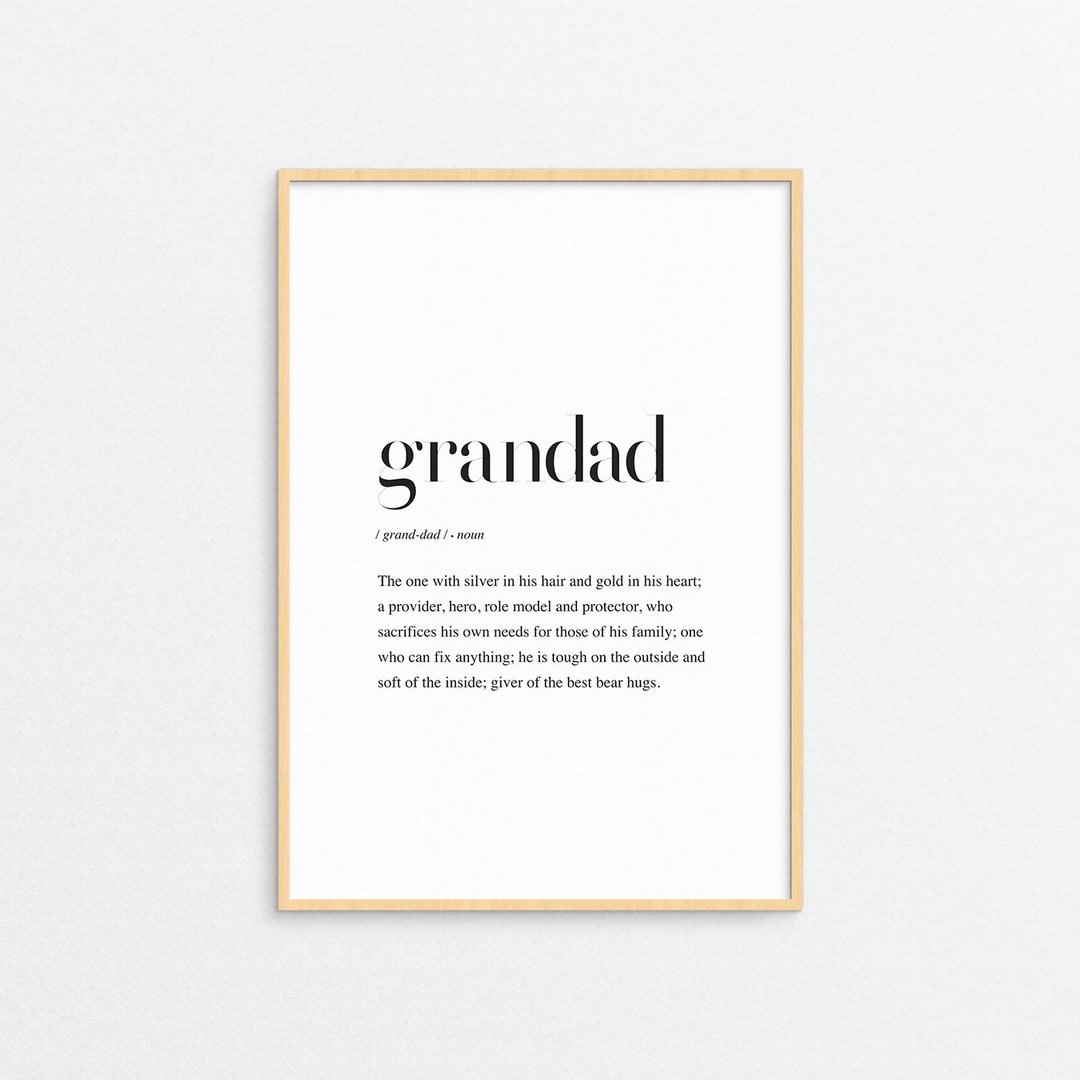 Grandad Print Definition Poster Wall Art, Gifts for Grandad ...