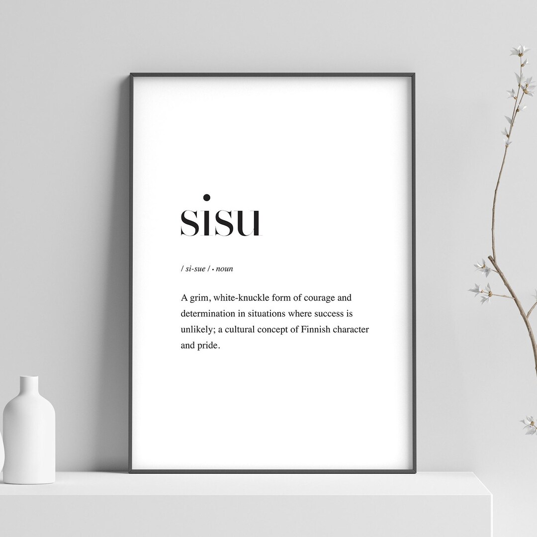 Sisu Definition Print, Finnish Scandinavian Nordic, Minimal Wall Art ...