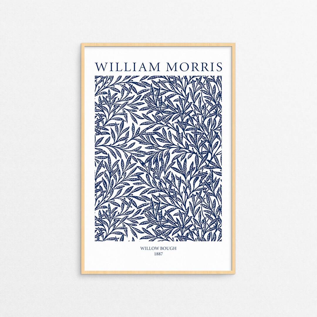 William Morris Print Willow Pattern - Floral Wall Art - Blue and White ...