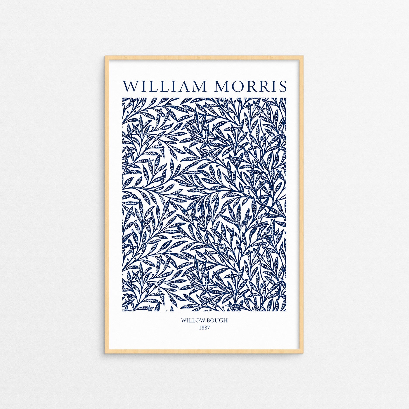 William Morris Print Willow Pattern - Floral Wall Art - Blue and White ...