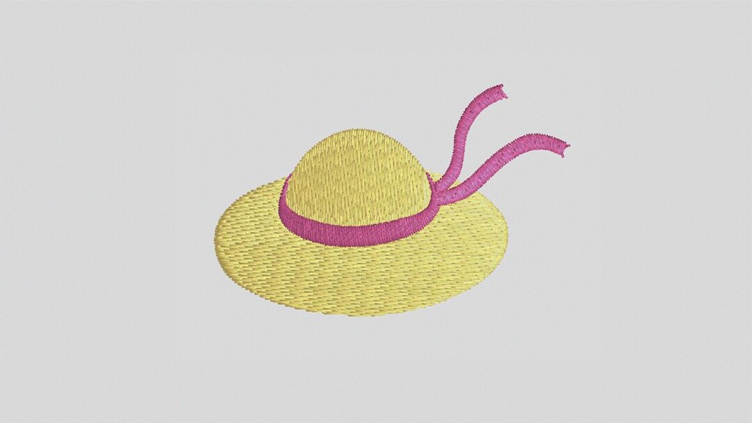 Straw Hat Sun Hat Embroidery File for Embroidery Machines 6 Sizes Pes ...