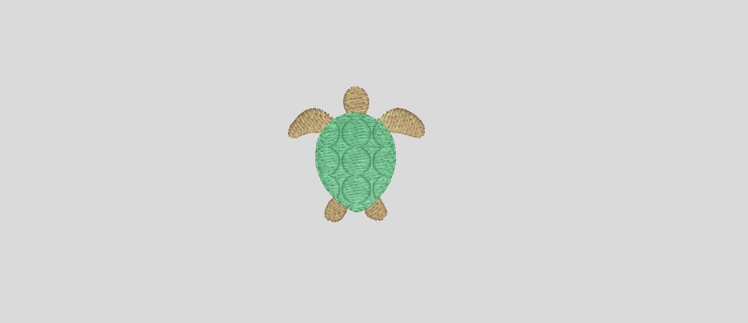 Mini Turtle Embroidery File for Embroidery Machines 3 Sizes Pes Dst Exp ...