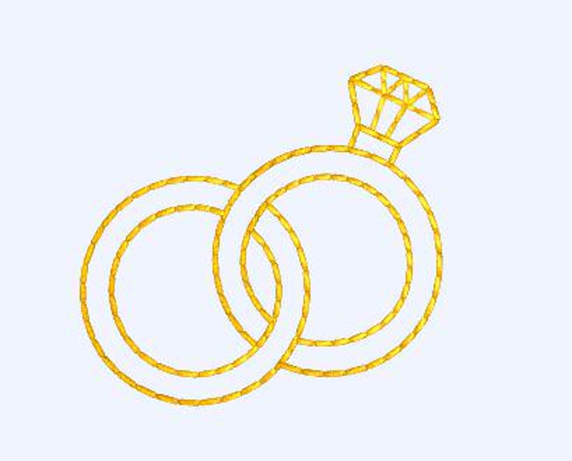 Mini Rings Wedding Rings Embroidery File Wedding Engagement Diamond for ...