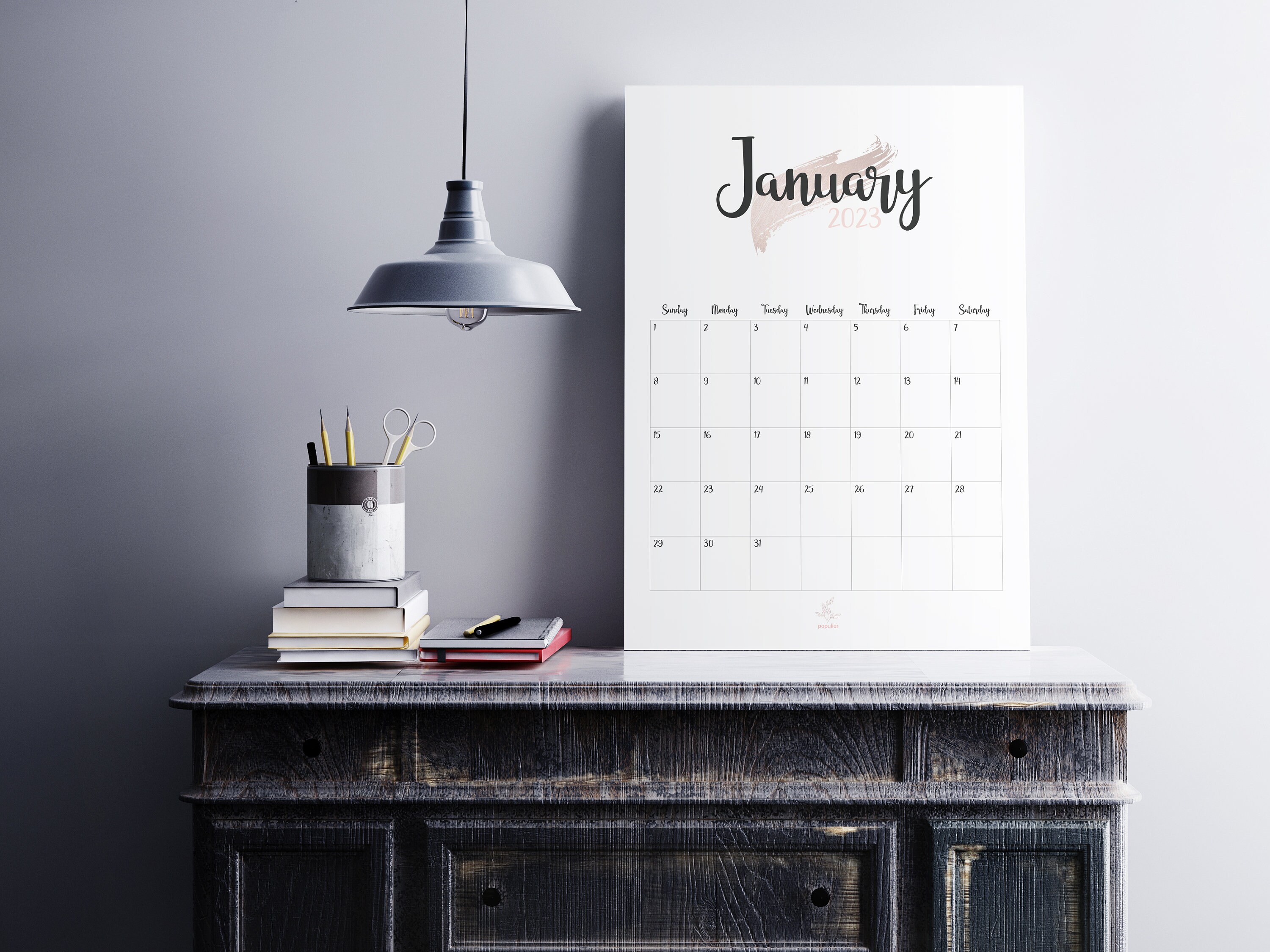 2023 DRUCKBAR Kalender 2023, Wandkalender, Monatsplaner, druckbarer PDF ...