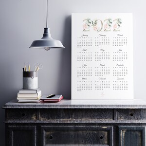 2022 PRINTABLE Calendar 2021, Wall Calendar, Printable PDF, 2022 Year ...
