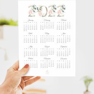 2022 PRINTABLE Calendar 2021, Wall Calendar, Printable PDF, 2022 Year ...