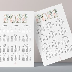 2022 PRINTABLE Calendar 2021, Wall Calendar, Printable PDF, 2022 Year ...