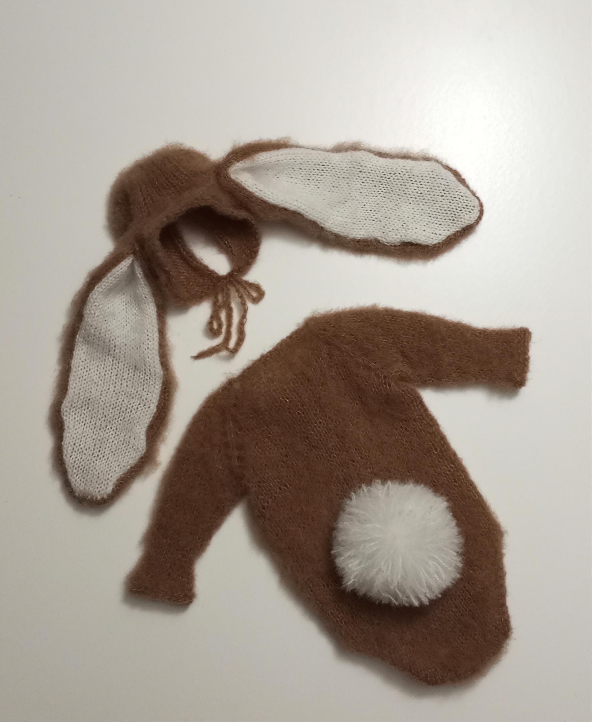 Hand-knitted Alpaca Bunny Outfit: Baby Costume, Photo Prop - Etsy