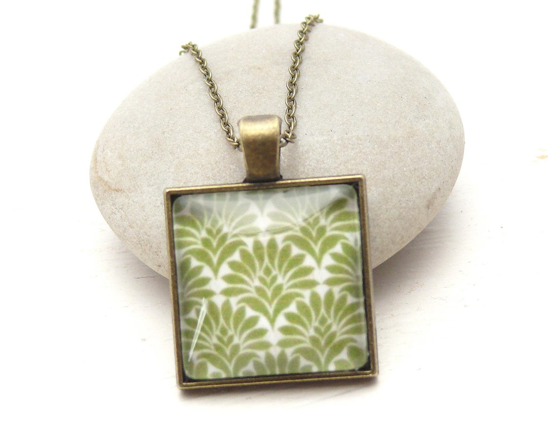 Necklace CHIARA Tile * Tile * Art Deco * Art Nouveau * Short Chain ...