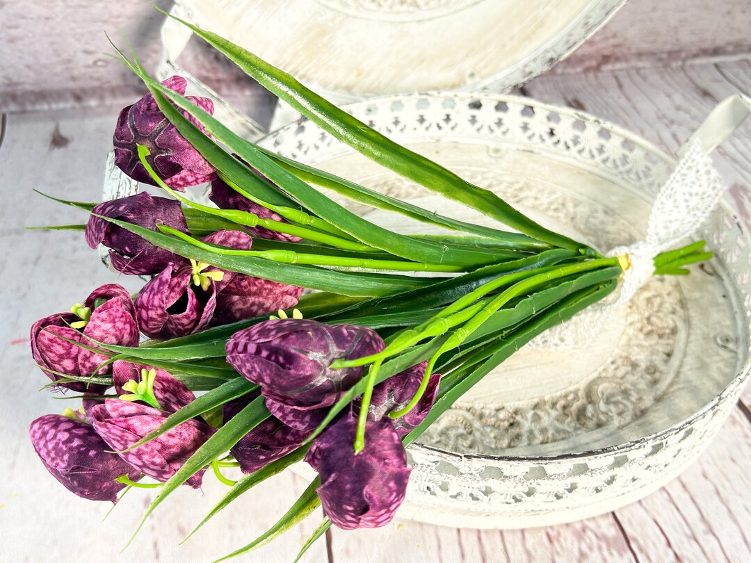Fritillaria Chess Flower Cream/white Checkerboard Flower Silk Flowers ...