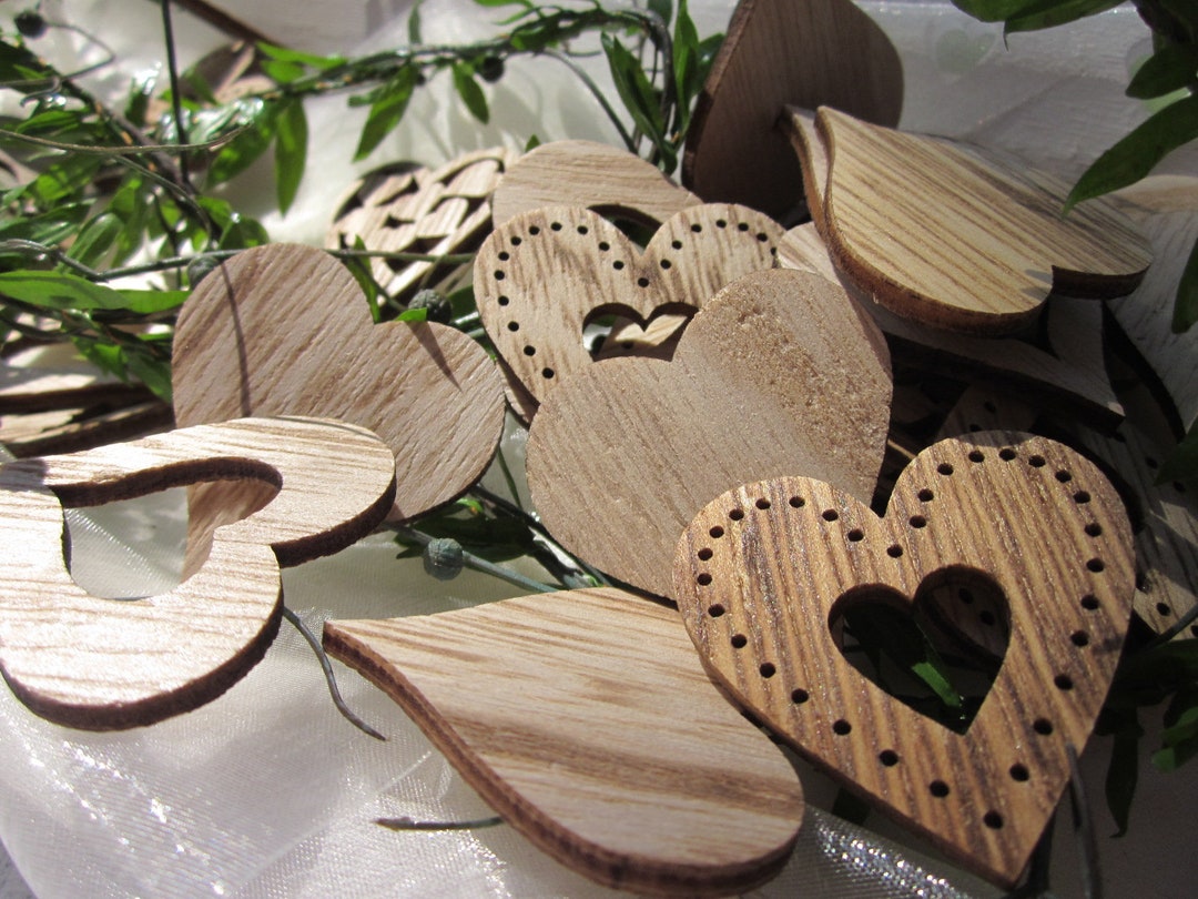 Heart Wood Sprinkles 36 Pieces 4 Cm - Etsy