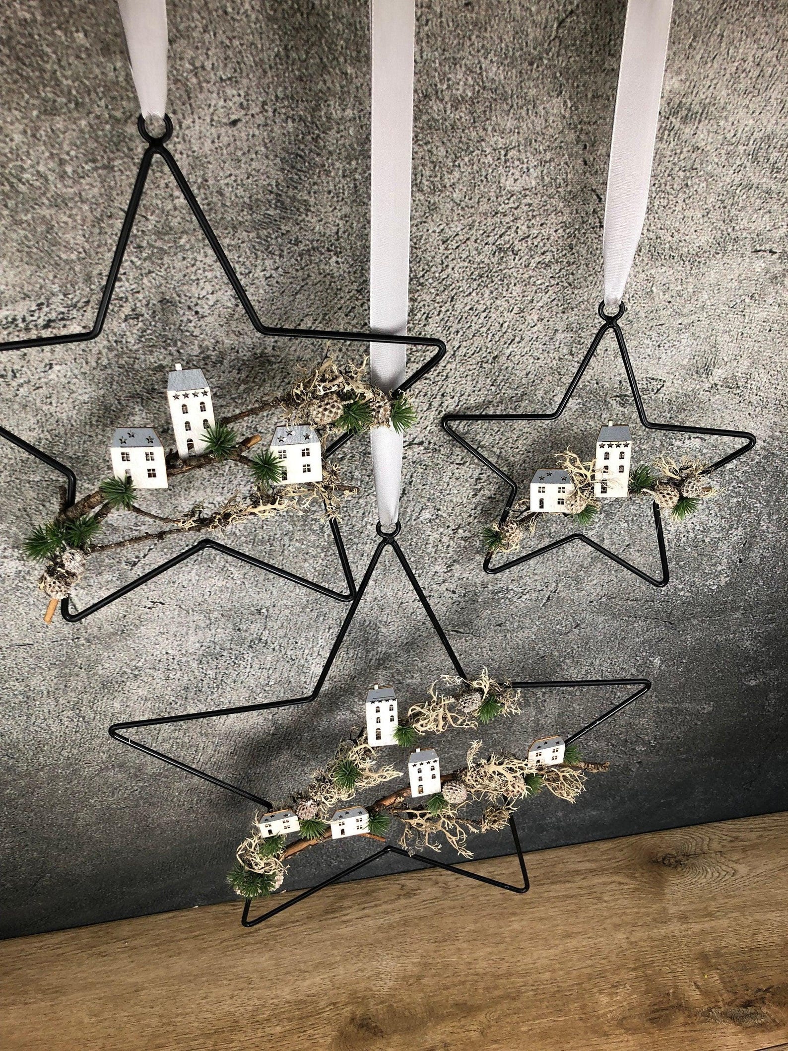 Star Window Decoration Houses House Door Wreath Advent Modern Ring ...