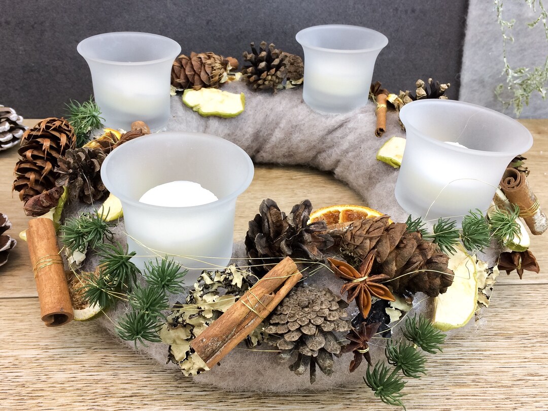 Advent Wreath Advent Calendar Glasses Apple Slices Anise Orange Slices ...