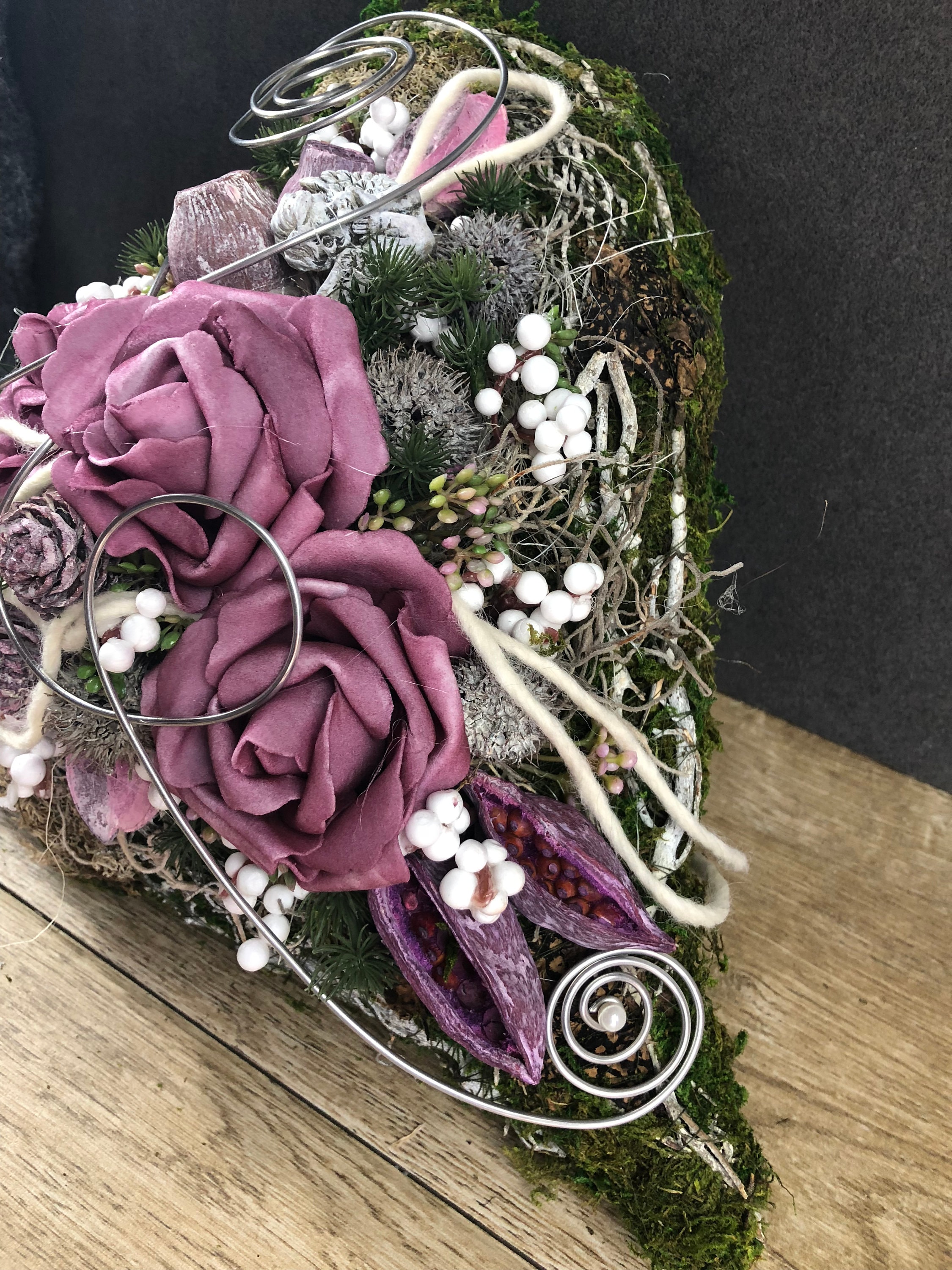 Grabgesteck Grabschmuck Herz 30cm Grabdekoration Grabschmuck | Etsy